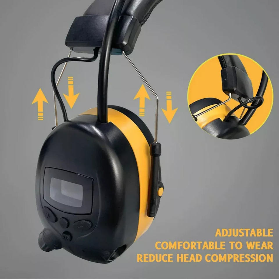 30dB Digital FM Radio Headphones Ear Protection Safety Ear Muffs ...