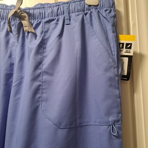 WonderWink Wonder Work Mens Size M Blue 6 Pocket Drawstring Scrub ...