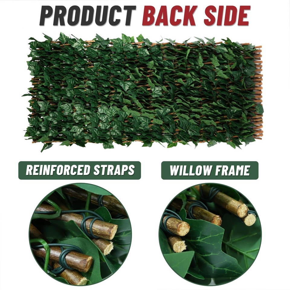 Expandable Privacy Fence Greenery Screen for Balcony Patio Decks ...