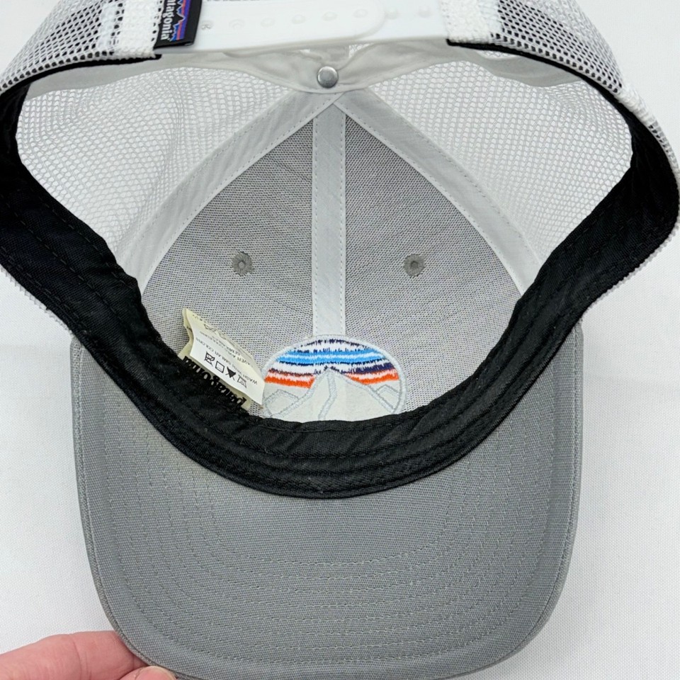 Patagonia Fitz Roy Icon Snapback Trucker Hat Cap Mesh Back Gray White ...