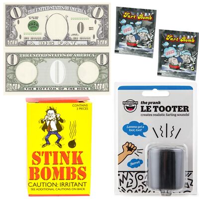 3 Stink Bombs + 1 Le Pooter Fart Noise Maker + 2 Fart Bags + 1 0.00 ...