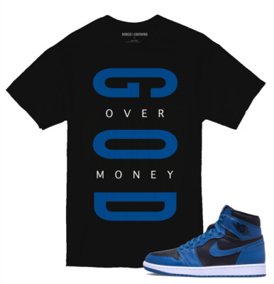 Tee shirt to match Jordan 1 Dark Marina Blue Sneakers. KNC God Over ...
