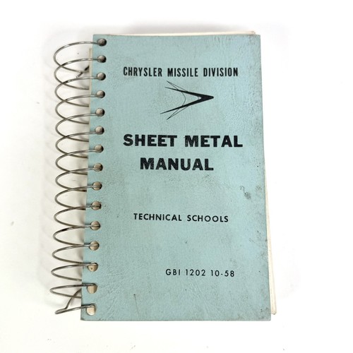 Chrysler Missile Division - Sheet Metal Manual Spiral Bound Book 1958 ...