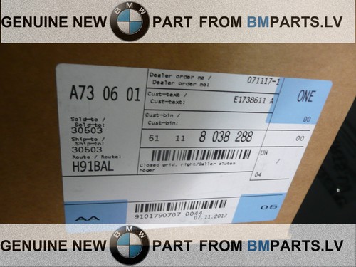 NEW GENUINE BMW X5 E70 M SPORT BUMPER LOWER GRILL FRONT RIGHT ...