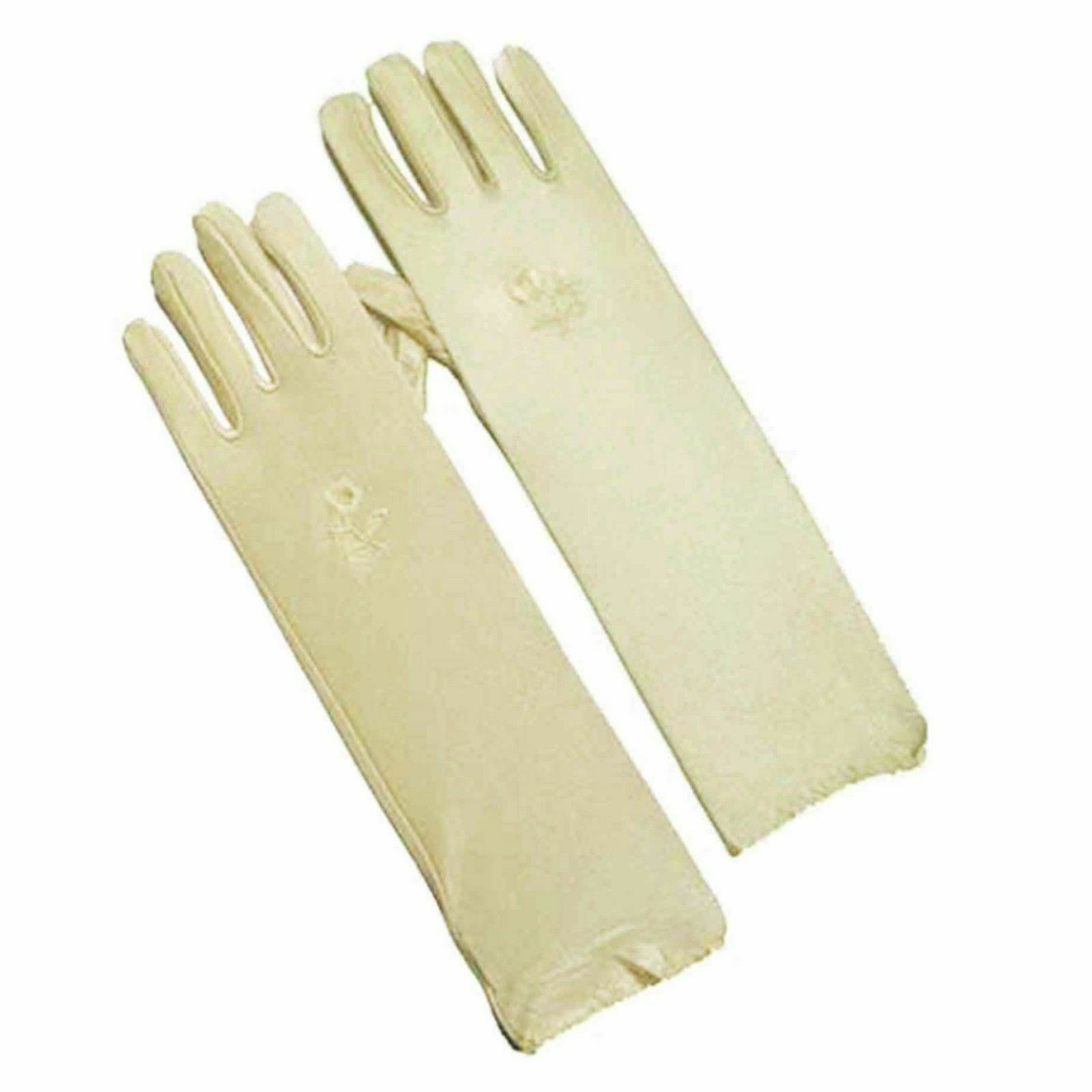 Long Full Finger Gloves Hand Cover Ladies Colour: Beige & Black Evening ...