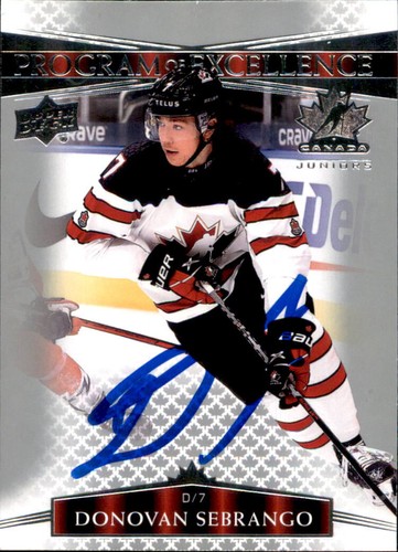 Donovan Sebrango Signed 22/23 Upper Deck Canada Juniors POE card Ottawa ...