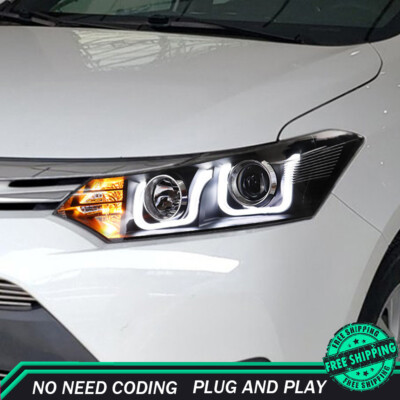 For Toyota Vios Headlight Assemblies 2013-2016 HID Xenon Beam Projector ...