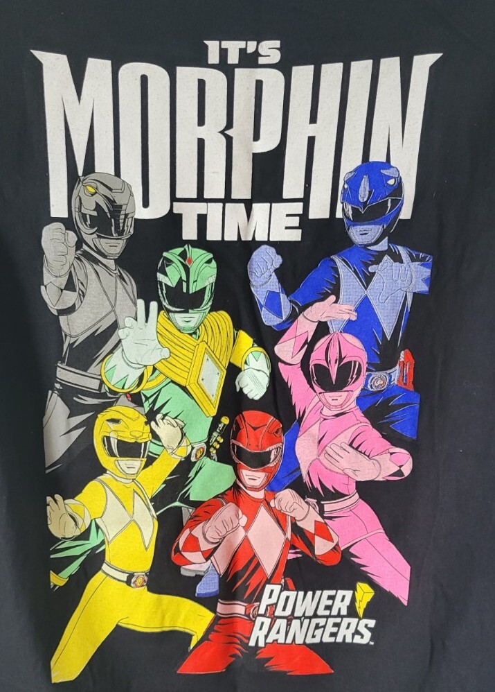Power Rangers “Its Morphin Time” Mens SZ. M Black T-S… - Gem