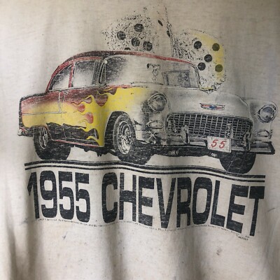 Vintage 1955 Chevrolet Hot Rod T-Shirt Very Distressed Chevy Shirt | eBay
