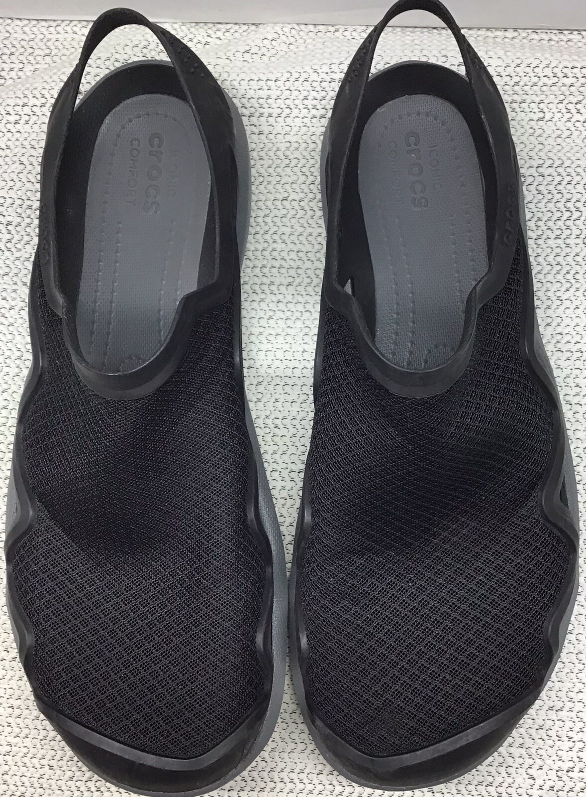 Crocs Mens Swiftwater Black Mesh Wave Slingback Sanda… - Gem