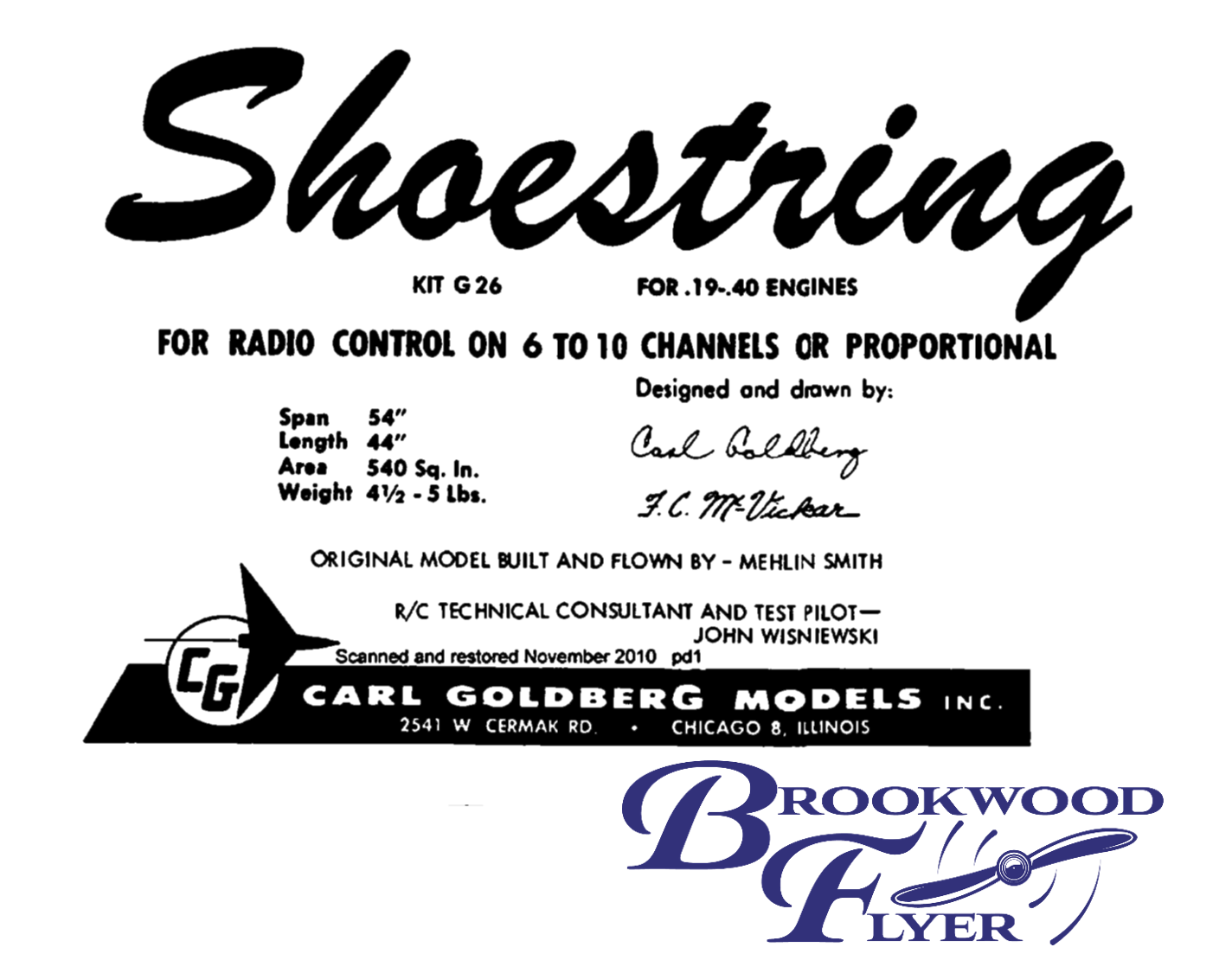 SHOESTRING PLAN + KIT REVIEW ARTICLE for 54" Carl Goldberg RC Model ...