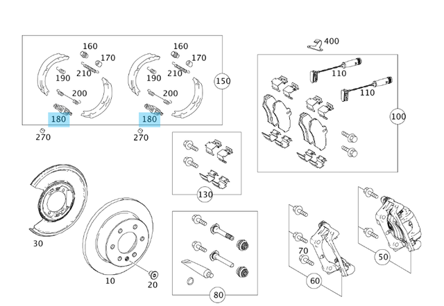 OEM Mercedes-Benz W168 Rear Brake Drum Shoe Shackle A2014200589 for ...