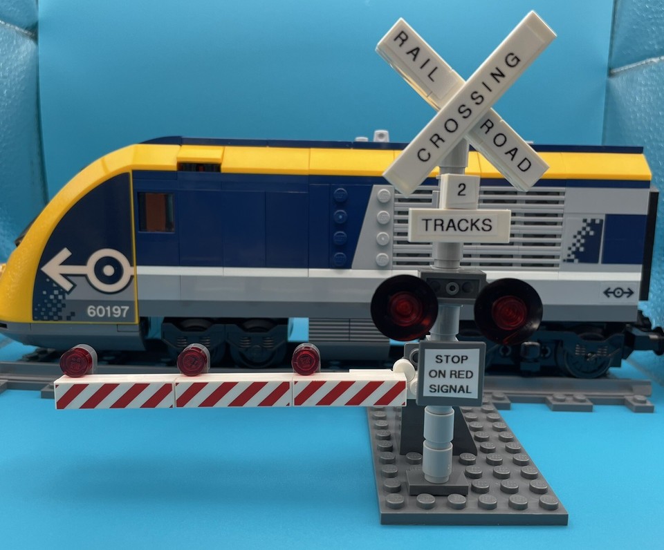 Lego Train Railroad Crossing Signal and Gate Train Accessory MOC | eBay