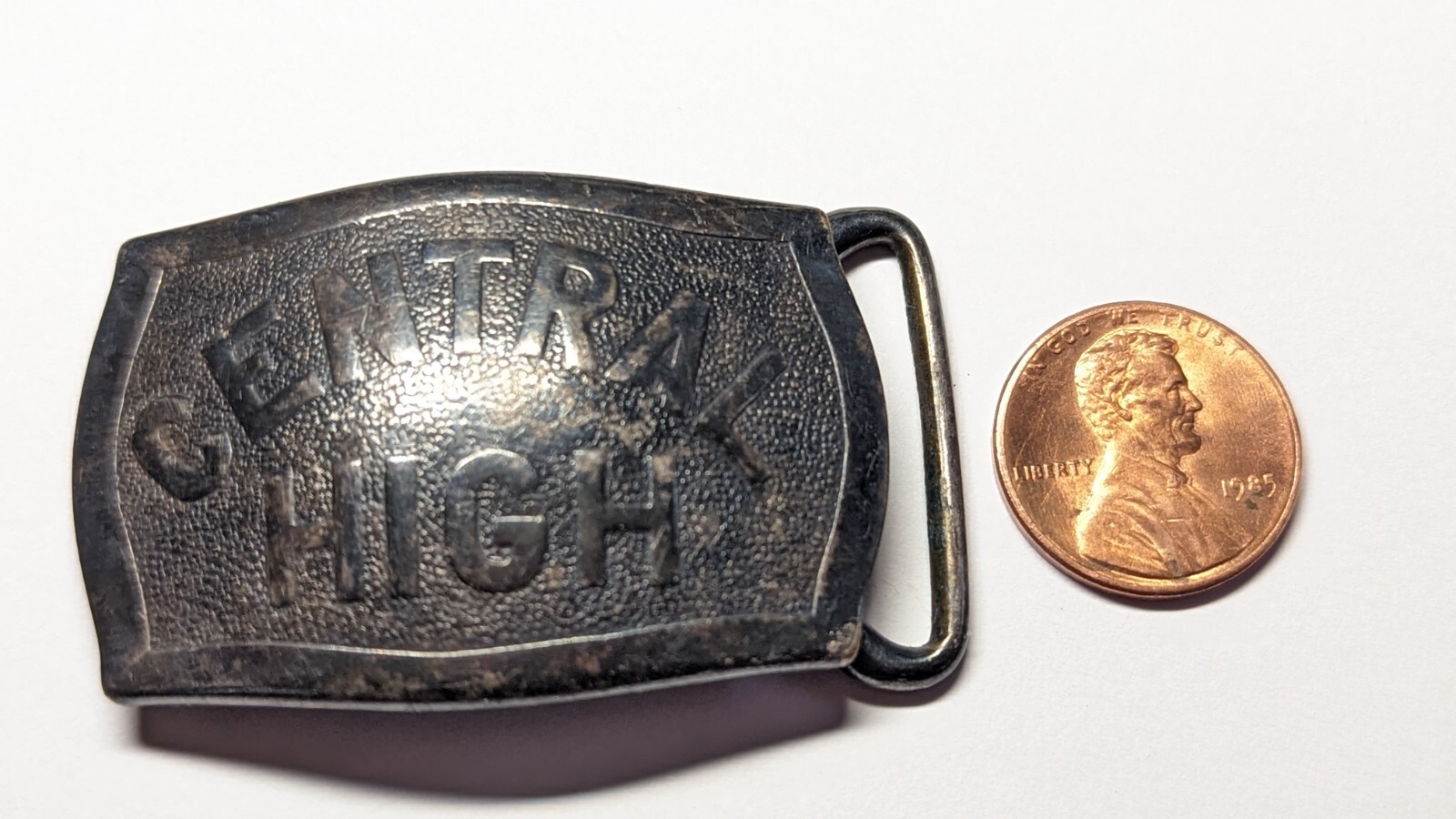 VINTAGE CENTRAL HIGH SCHOOL SILVER PLATED BELT BUCKLE SIGNED HICKOK ...