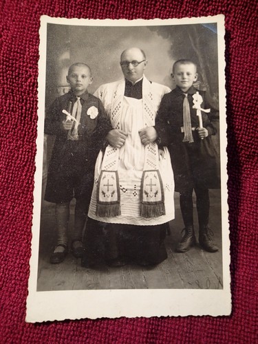 1930-s HAPPY PRIEST with YOUNG BOYS ORIGINAL VINTAGE PHOTOGRAPH EUROPE ...