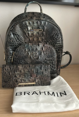 Brahmin Backpack & Wallet - Blue/Green/Grey - Pre-Loved, Wonderful ...