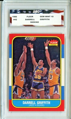 1986 Fleer Basketball #42 Darrell Griffith AGC 10 Gem Mint Utah Jazz | eBay