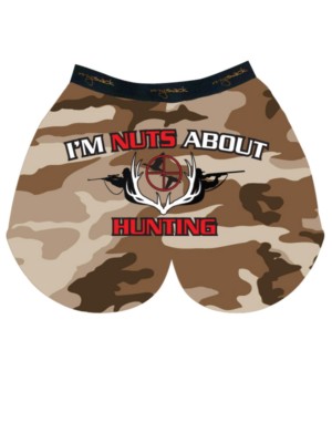 My Sack Ballsy Boxers Mens I'm Nuts About Hunting Camo Testicle Boxer ...