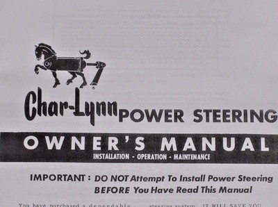 Char-Lynn Power Steering Tractor Owner's Manual John Deere Farmall AC ...