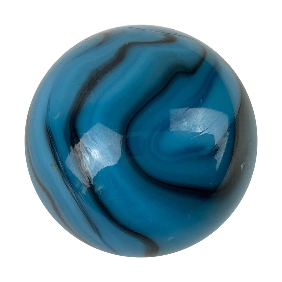 TOE BREAKER 50mm (2") BRONTOSAURUS Blue Swirl Marbles glass Toebreaker ...