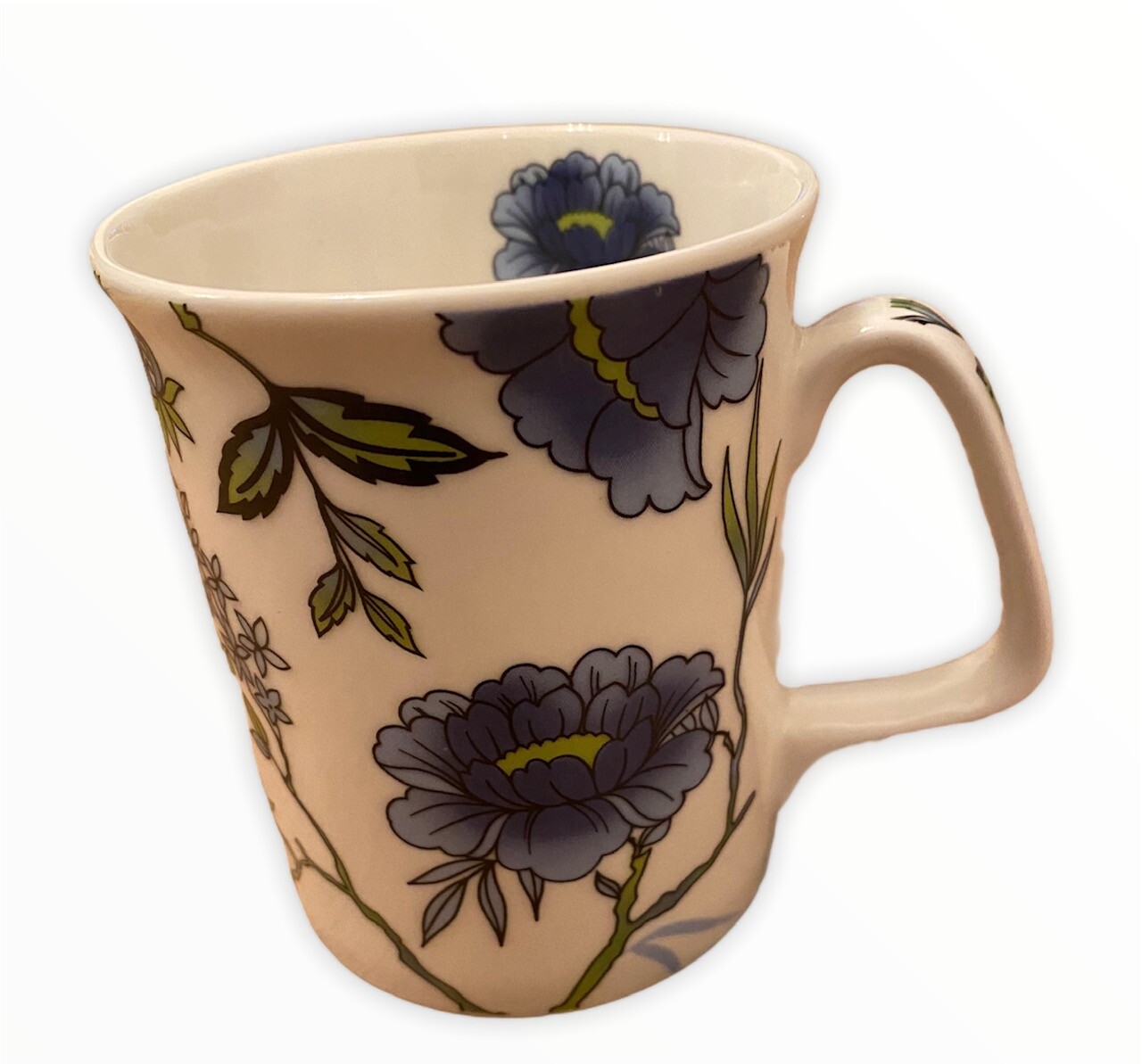 Set of 6 Fine Bone China Spring Flowers Mug Set Blue Red Yellow Floral ...