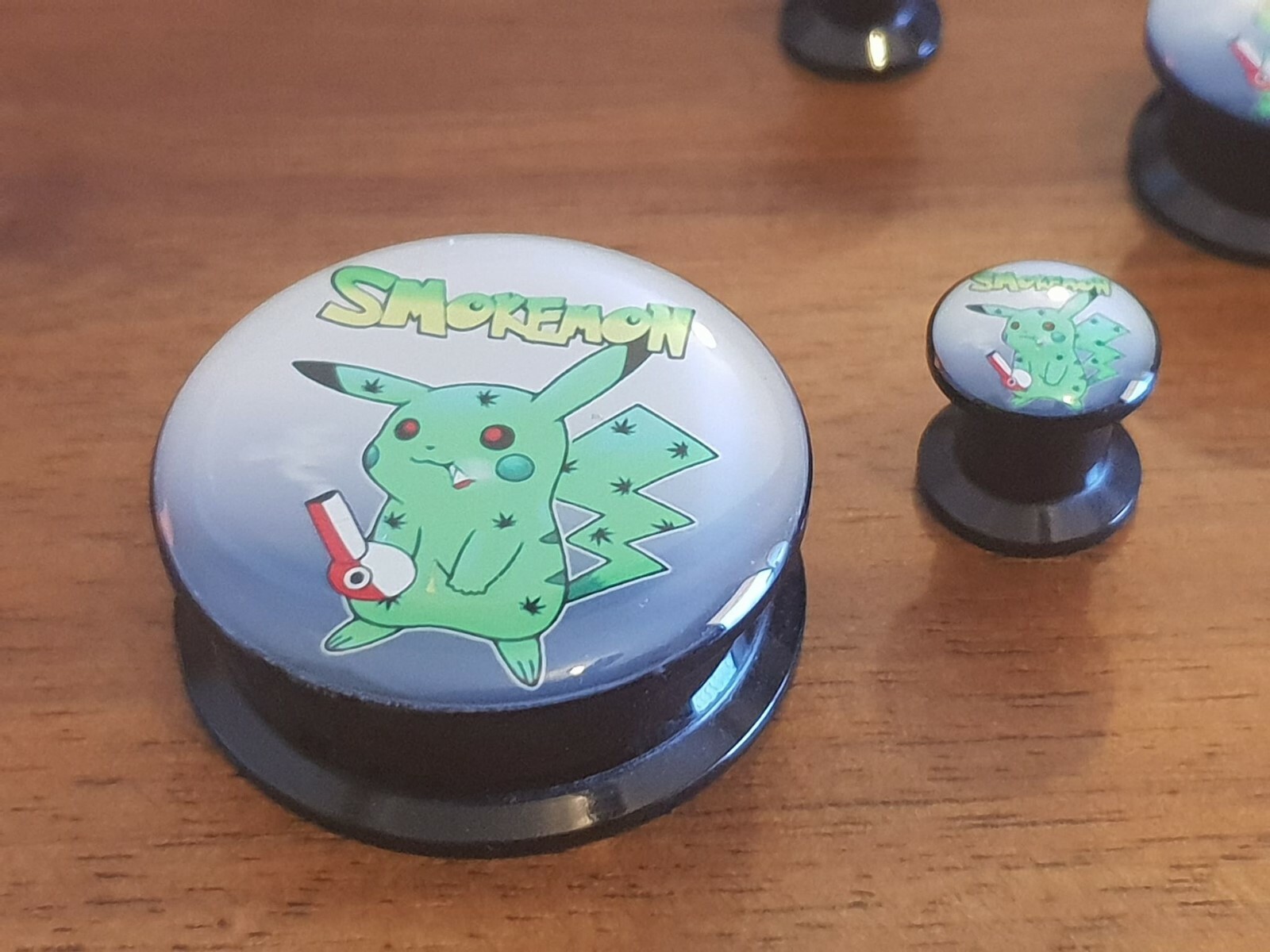 Pair Pikachu Smokemon Pokemon Ear Plugs Flesh Tunnel Tunnels Stretcher ...