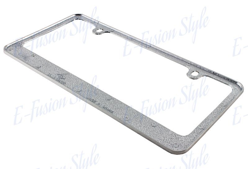 Mitsubishi ECLIPSE Chrome Plated Brass License Plate Frame with 2 Black ...