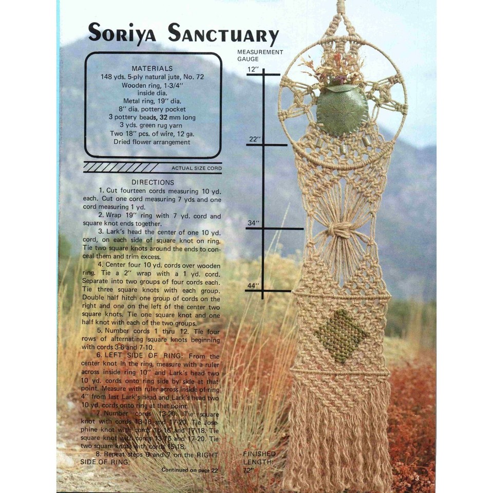 Vintage Mixed Media Macrame Patterns Instruction Unique Plant Hangers ...