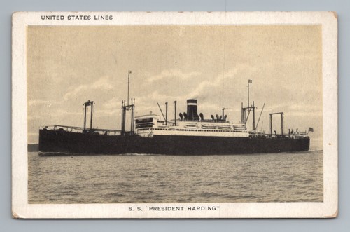 S.S. President Harding United States Lines Steamship Ship Postcard | eBay