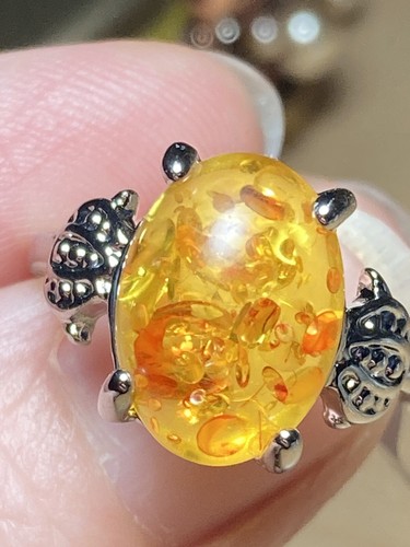 TODAY ONLY Ring For Men And Women. Size 9. Amber. Silver | eBay