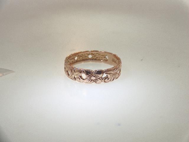 4MM SOLID 14K ROSE GOLD PIERCED HAWAIIAN QUEEN EMMA SCROLLS HEIRLOOM ...