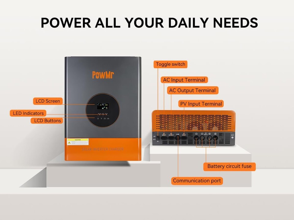 10KW 48V Solar Inverter Hybrid 110V 220V Split Phase 120A MPPT ...