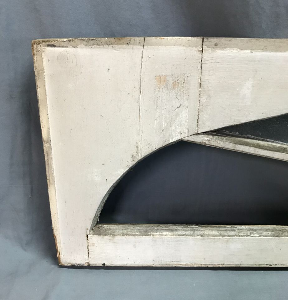 Antique VTG Transom 12x67 Elliptical Privacy Glass Window Sunburst Old ...