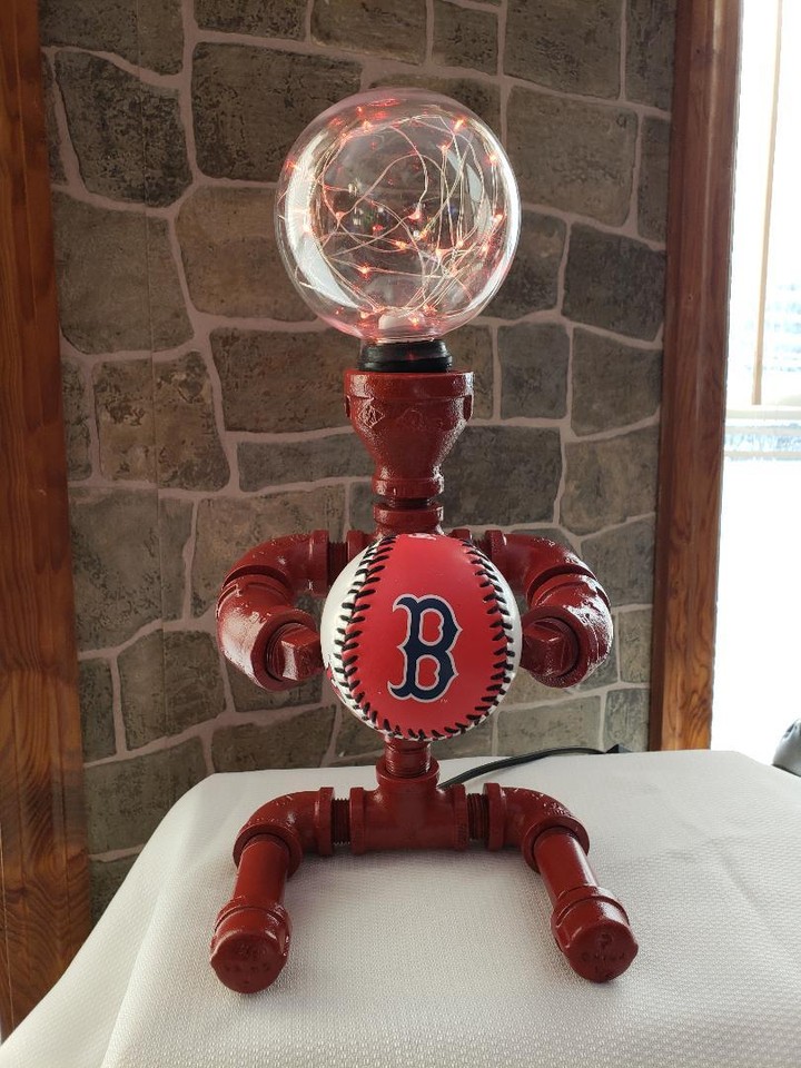 Handcrafted industrial pipe Boston Red Sox desk lamp | eBay
