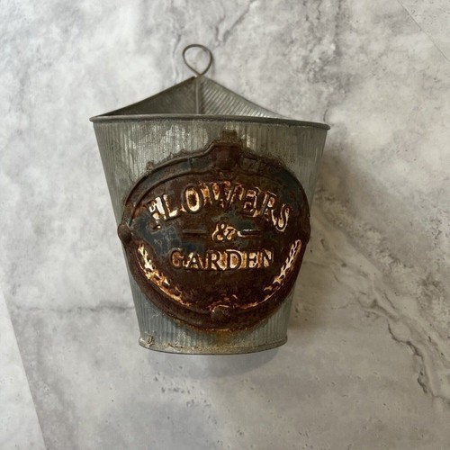 Galvanized Metal Flower Pot Handled Bucket Hanger FLOWERS & GARDEN | eBay