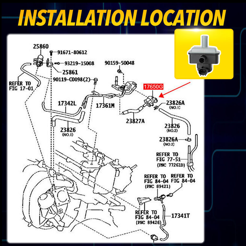 Vapor Canister Purge Solenoid Valve For Toyota Corolla 1.8L 2014- 17 ...