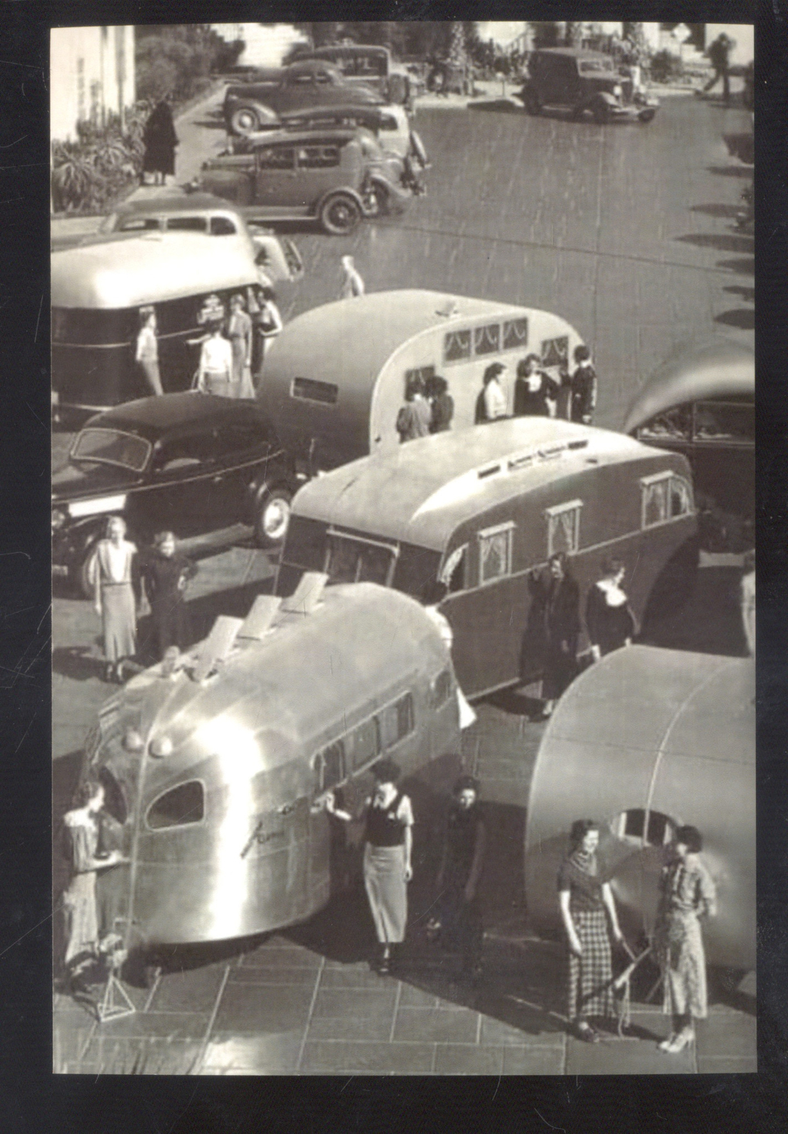 REAL PHOTO 1950s TRAILER CAMPING RV SHOW VINTAGE TRAILERS POSTCARD COPY ...