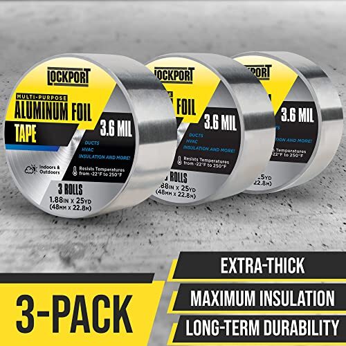 Aluminum Duct Tape 2 Inch Heavy Duty Aluminum Foil Tape - 2 Inch X 13 ...