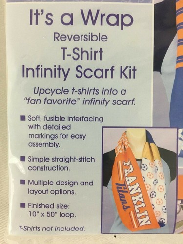T-Shirt Infinity Scarf Kit 12x50 Make One Scarf Its a Wrap Endless Loop ...