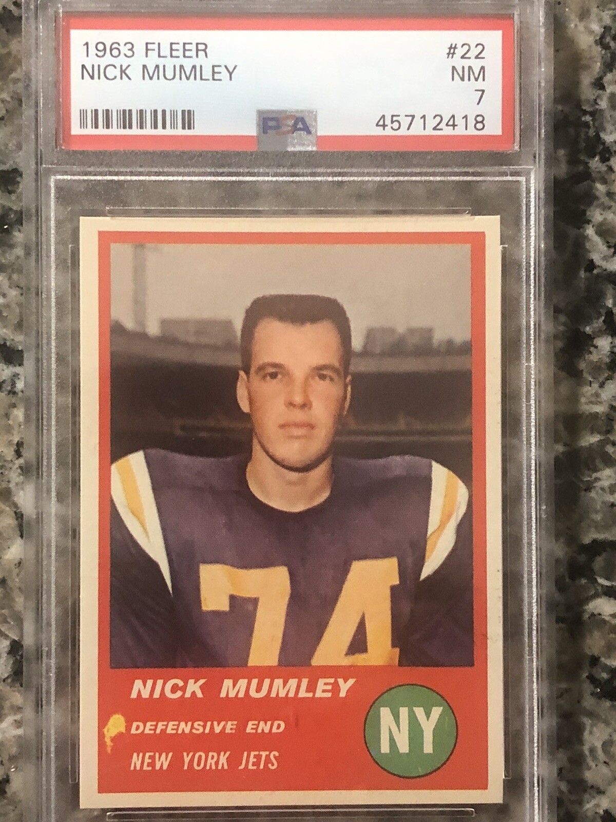 1963 Fleer Football #22 Nick Mumley PSA 7 New York Jets Set Break | eBay