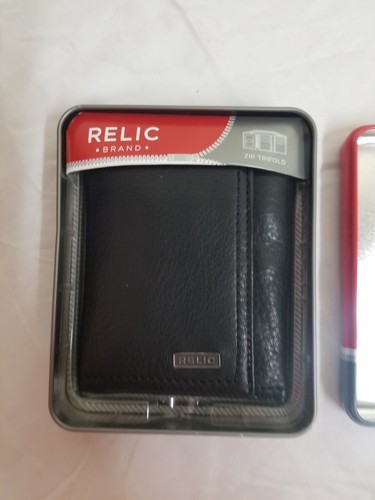 New Men's Relic Zip Trifold Wallet With Trim | eBay
