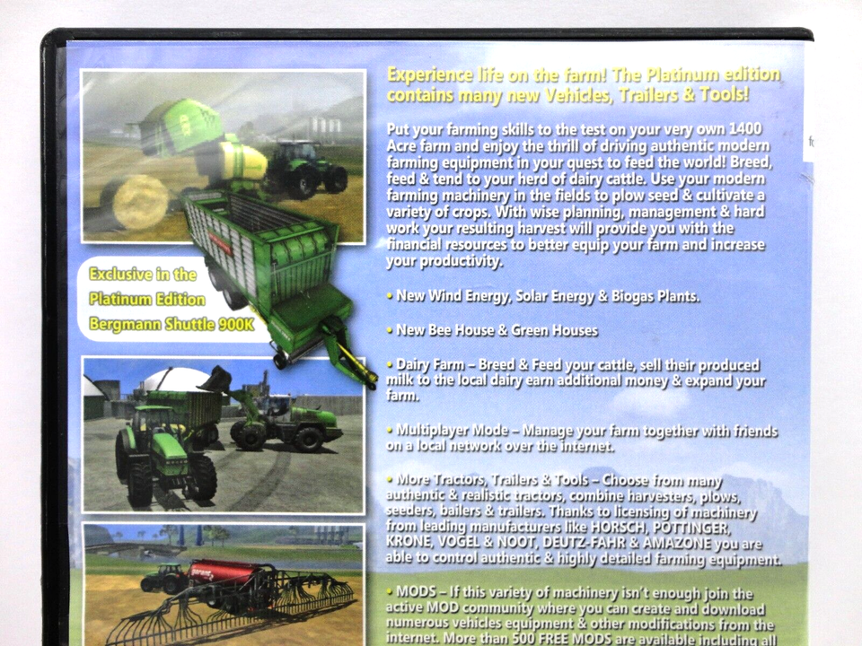 Farming-Simulator Platinum Edition PC DVD-ROM 2012 w/Install Keys, No ...