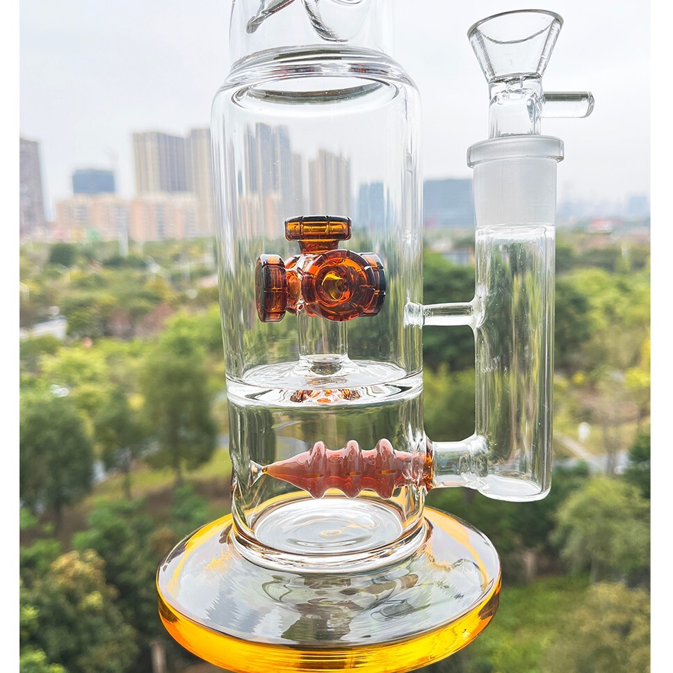 13" Heavy Glass Bong Percolate Bongs Smoking Hookah 1.8lb Water Pipe ...