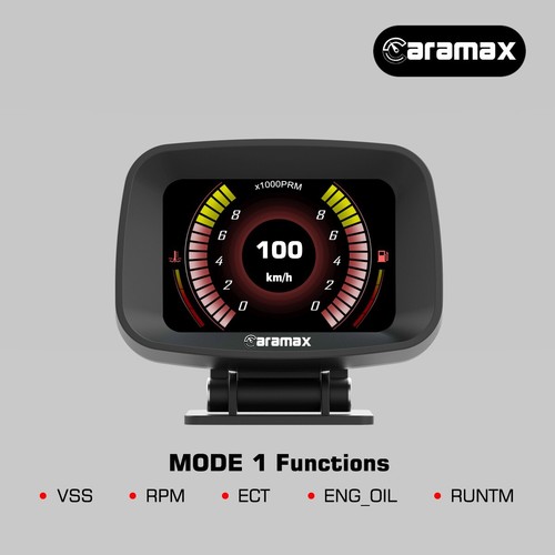 CARAMAX OBD2+GPS Smart Car Speedometer Head-Up HUD Gauge LCD Screen ...