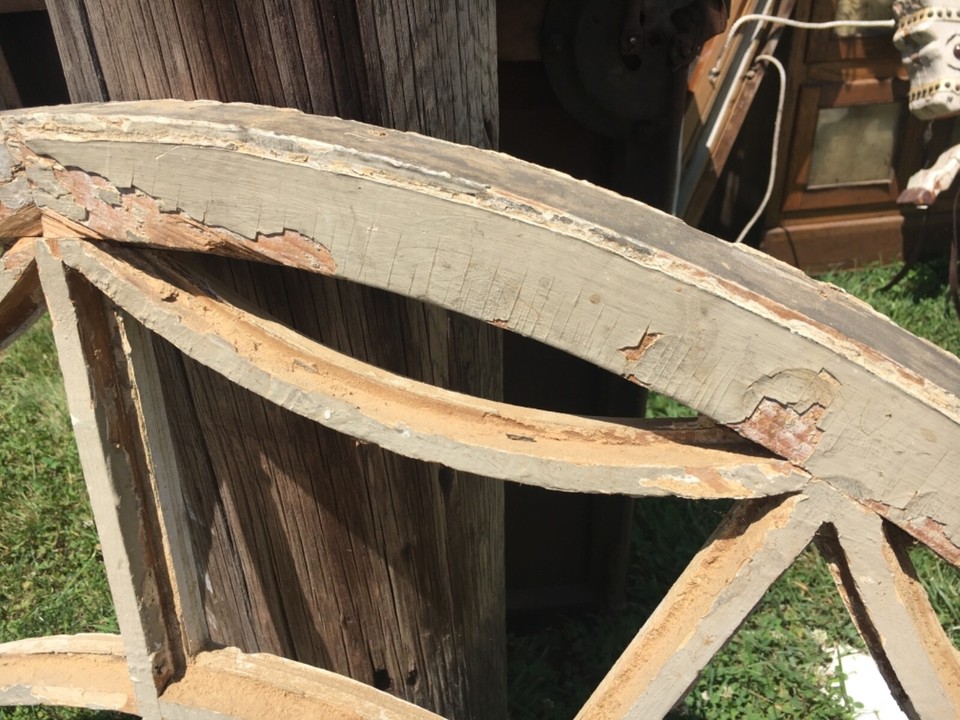 GORGEOUS c1870 arched spider web design window frame NO gLaSS 51” x 19 ...