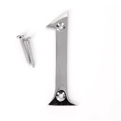 3" POLISHED CHROME HOUSE NUMBER 1 Front Door Building Porch Gate ...