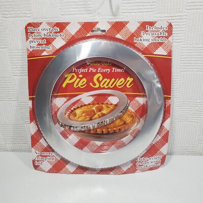 New Beta Bake 3 Foil Pie Saver Crust Baking Shields 10.5" crimped edge ...