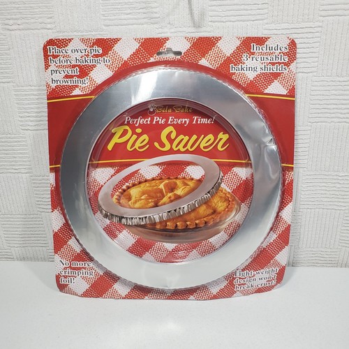 New Beta Bake 3 Foil Pie Saver Crust Baking Shields 10.5" crimped edge ...