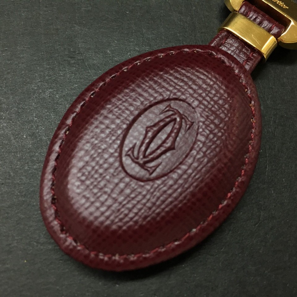 EGA Must de Cartier 2C Logo Oval Key Ring Bag Charm Bordeaux/9BK1061 | eBay