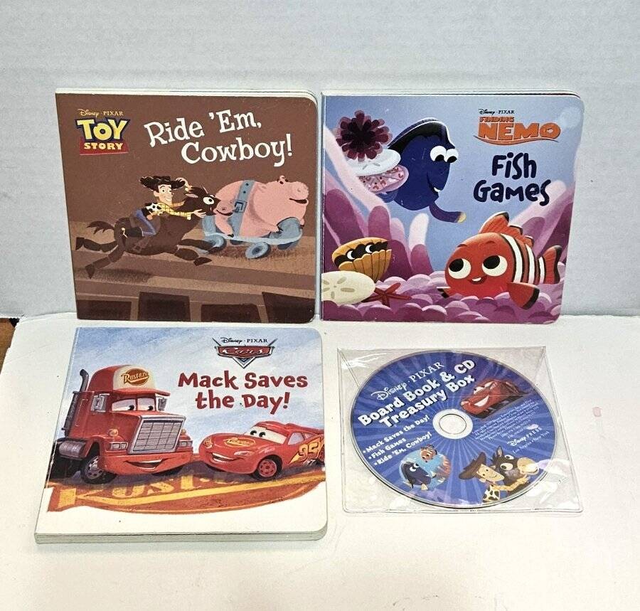 Disney Pixar Board Book & CD Treasury Box Toy Story Cars Finding Nemo ...